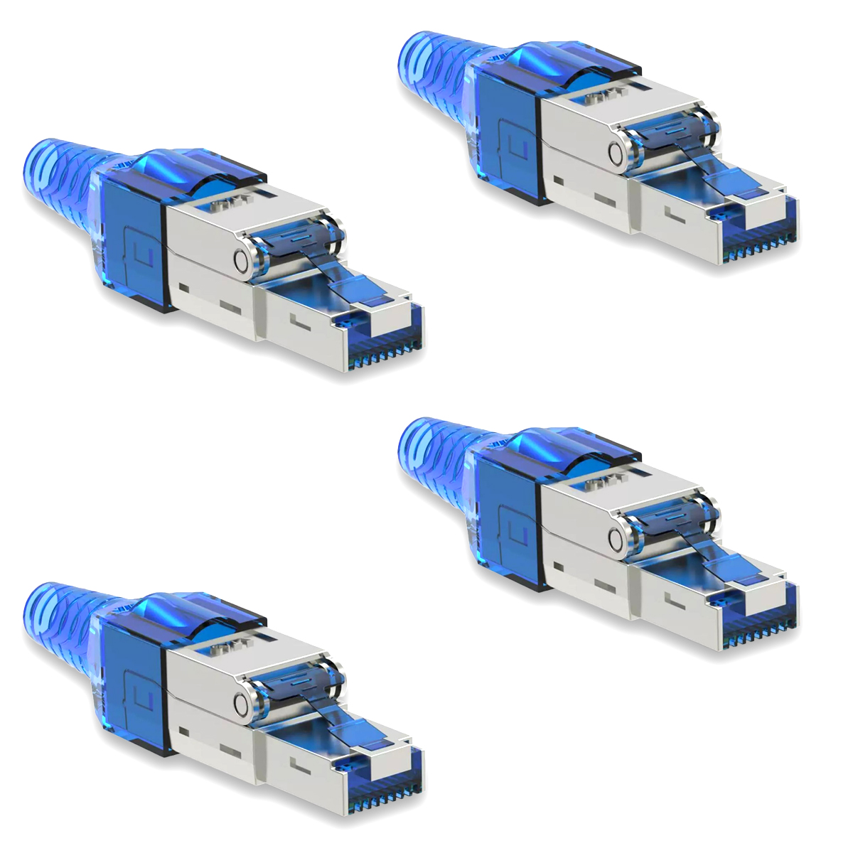 Netzwerkstecker Cat7 CAT 7 RJ45 Stecker 4x Steckverbinder werkzeuglos ...
