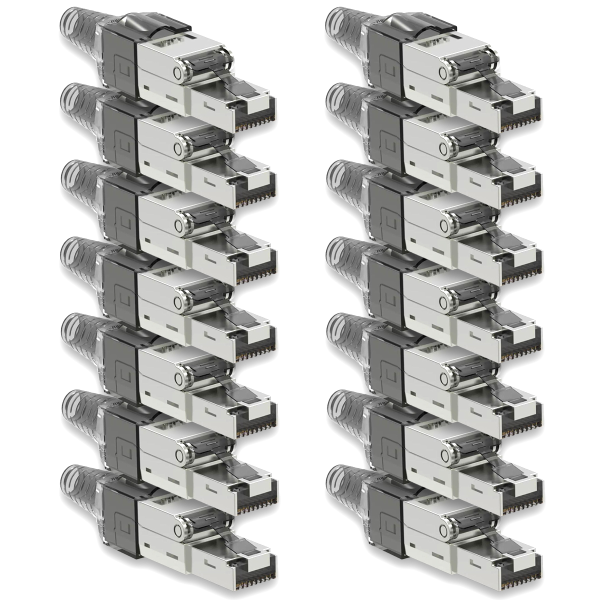Netzwerkstecker Cat7 CAT 7 RJ45 Stecker 14x Steckverbinder werkzeuglos ...