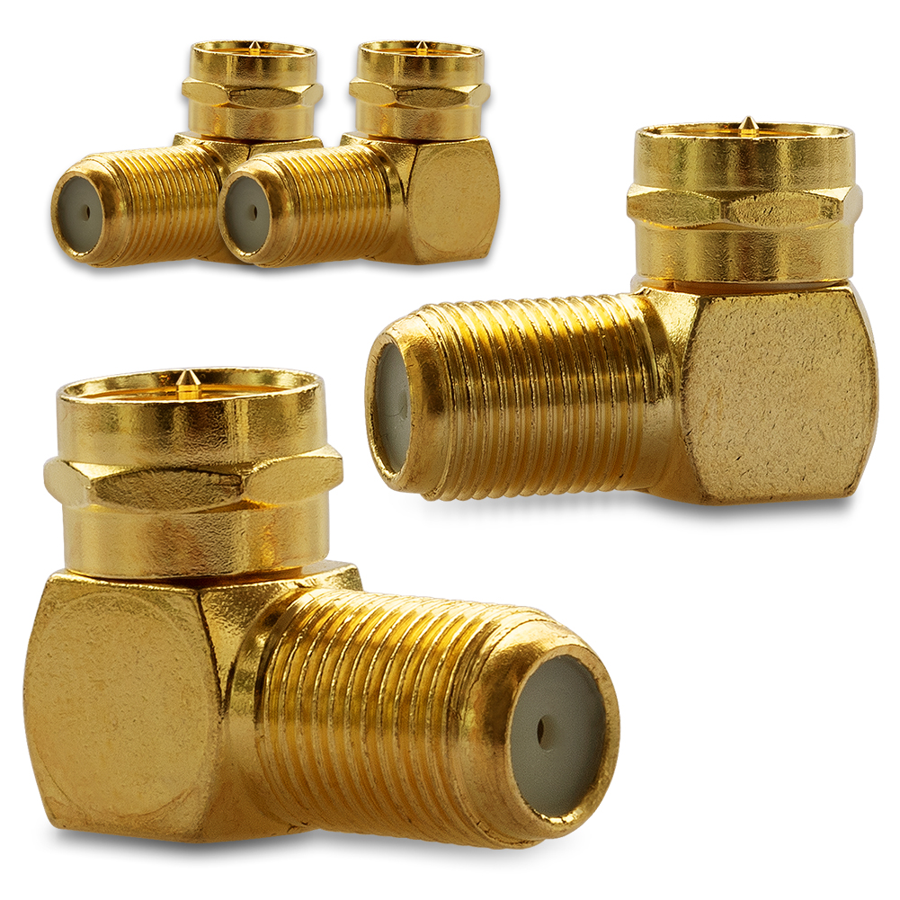 4x F-Winkelstecker Winkeladapter Stecker Winkel SAT Adapter Kupplung ...