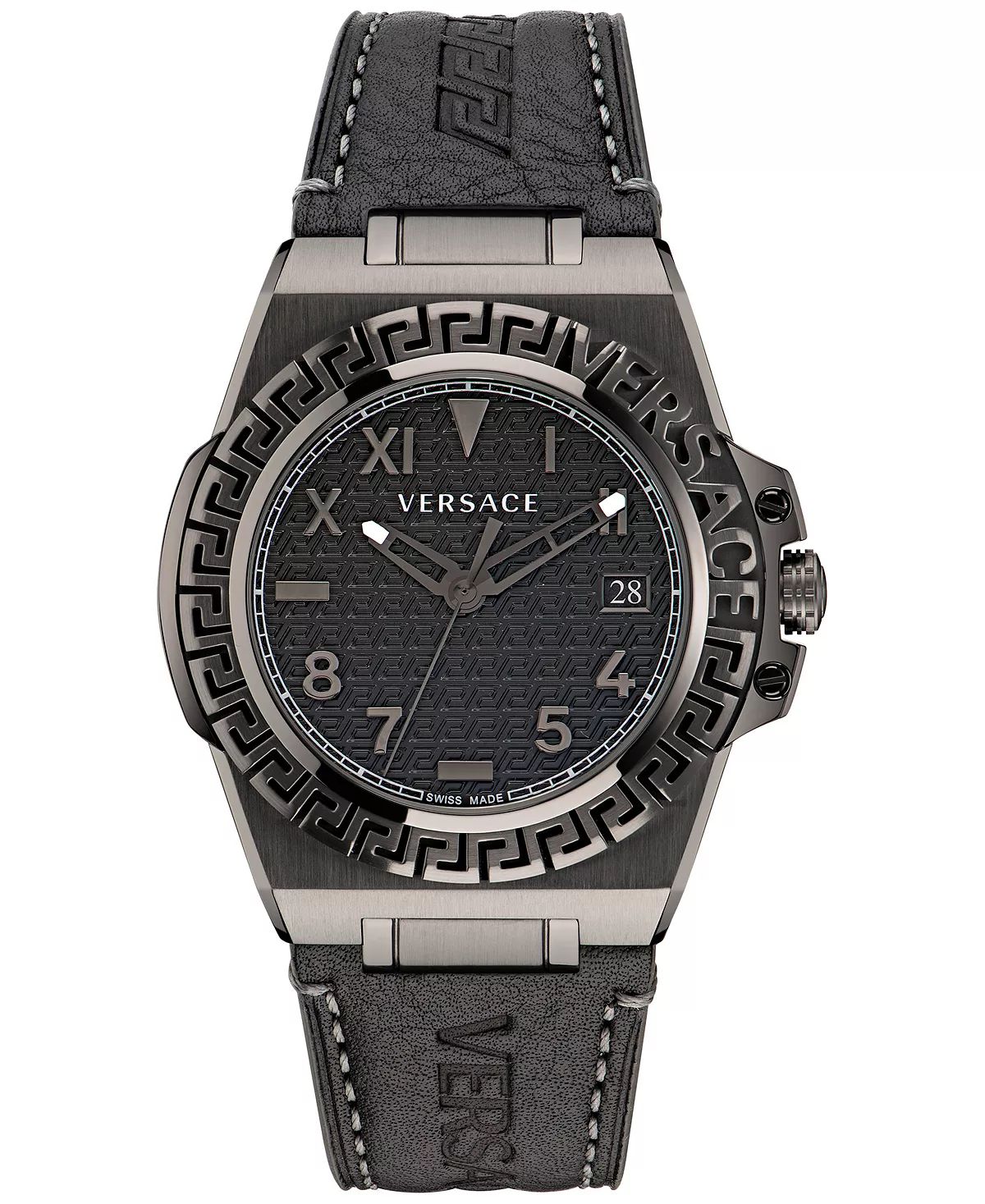 Versace Herren Armbanduhr 44 mm Armband Leder GRECA REACTION | Watchroom24