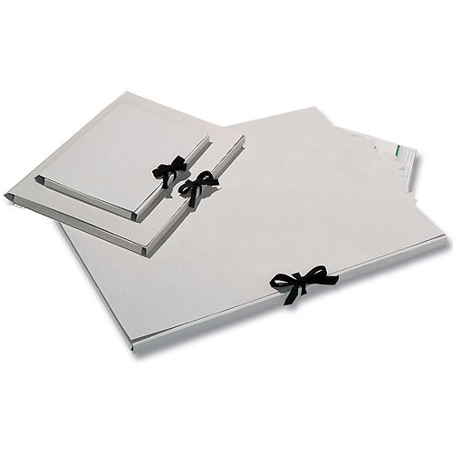 Sammelmappe DIN A3 unbedruckt Graupappe mit Verschlussband | Send-it-2-me