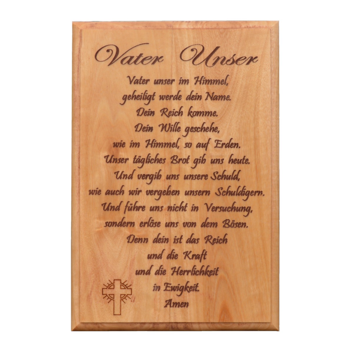 Vater Unser - Das Vaterunser auf einer Olivenholz-Tafel, 10x15cm - aus ...
