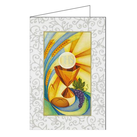 Carte de voeux confirmation Calice, effet brillant, carte 2 volets avec ...