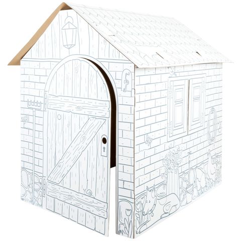 Generisch Papphaus Zum Bemalen F R Kinder Haus Aus Karton Bastelhaus