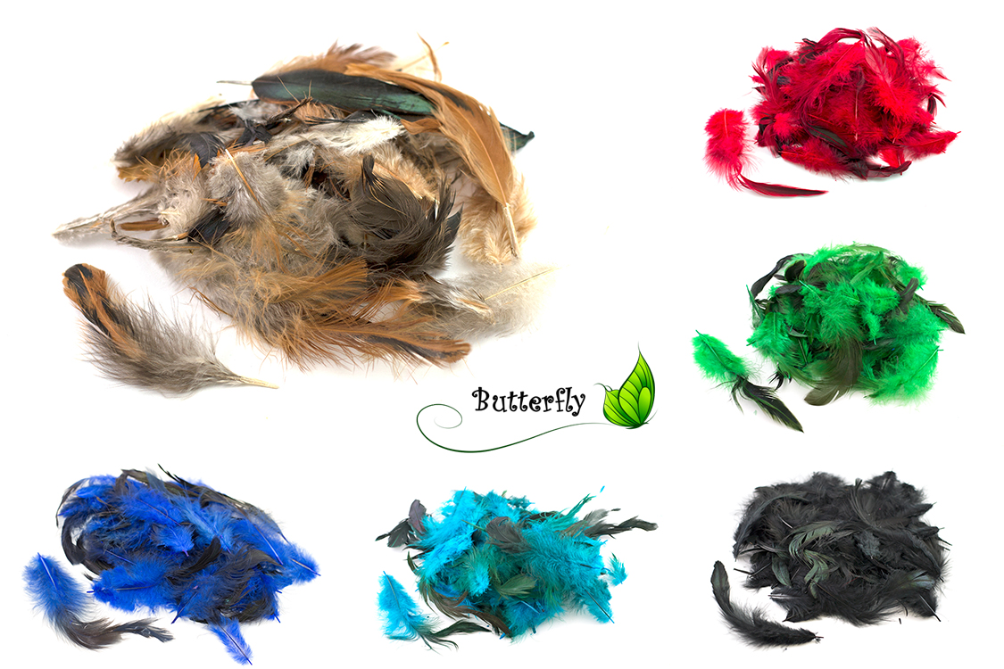 3g Hahnenschlappen 10-15cm Hahnenfedern | Kreativmarkt Butterfly