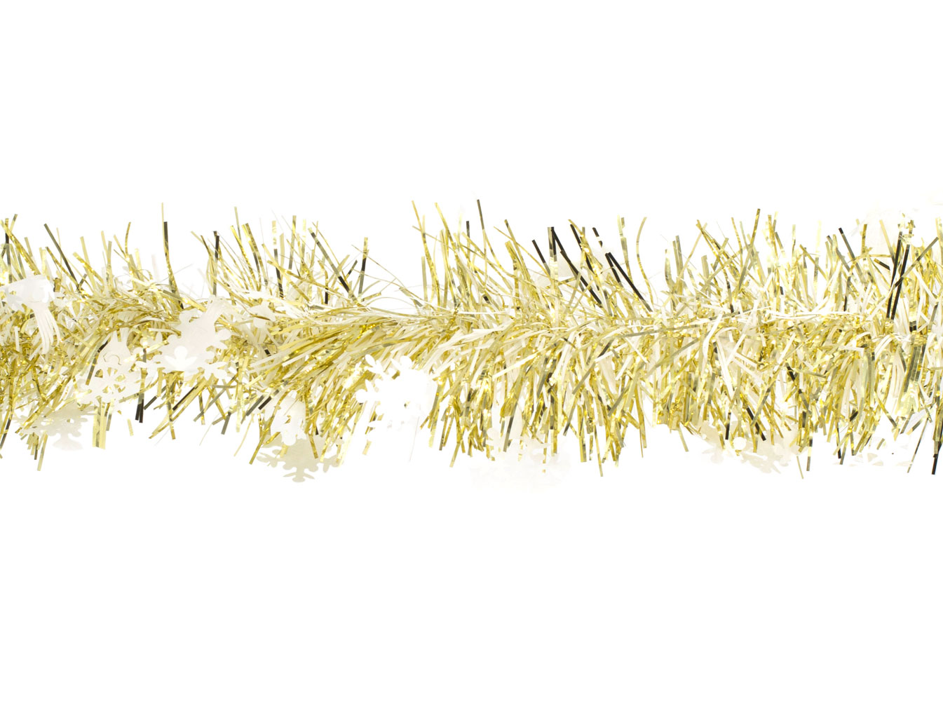 Weihnachtsgirlande Lametta 8cm x 2m inkl. Schneeflocken Gold / Weiß ...