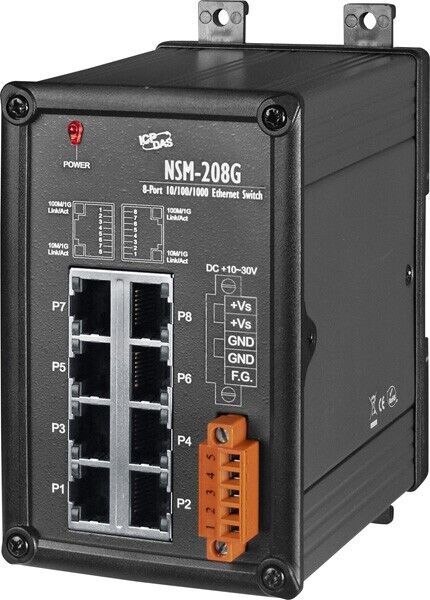 spectra NSM-208G CR Ethernet Industrie Switch 8 Gigabit Ports -40 bis + 75 Grad | Komplett Konzept