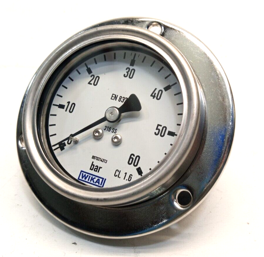 WIKA Rohrfeder-Manometer 316 SS EN 837-1 CL. 1.6 60 BAR Manometer ...