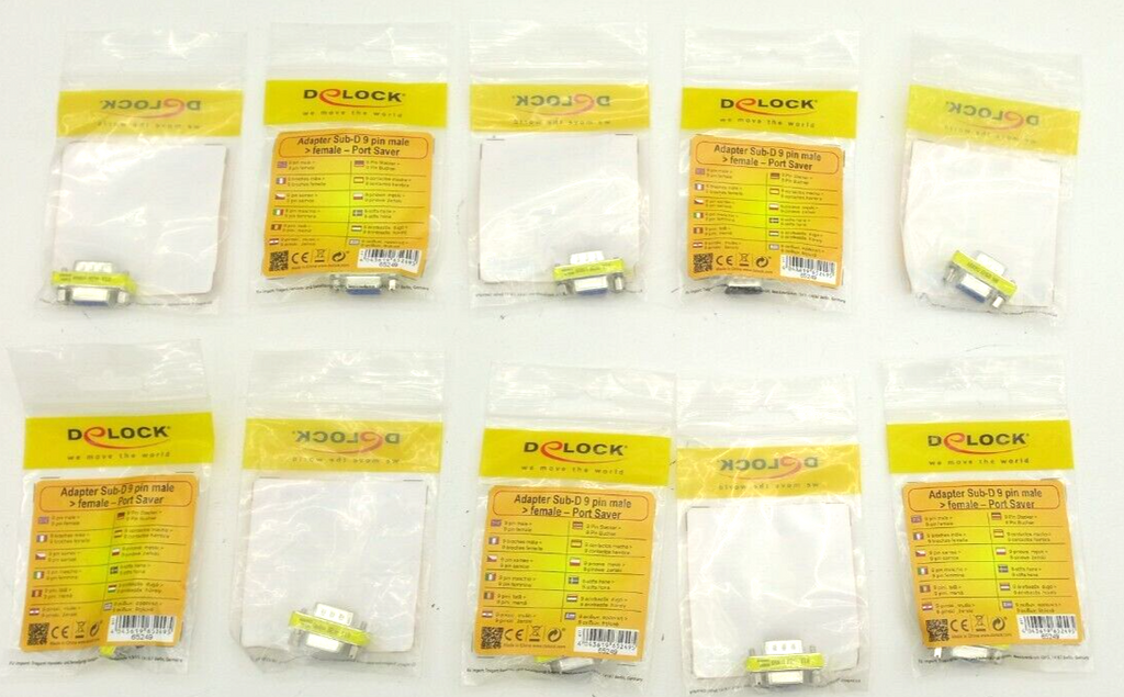 10x Delock 5199906 mini Gender changer | Sub-D 9 Pin male female- port ...