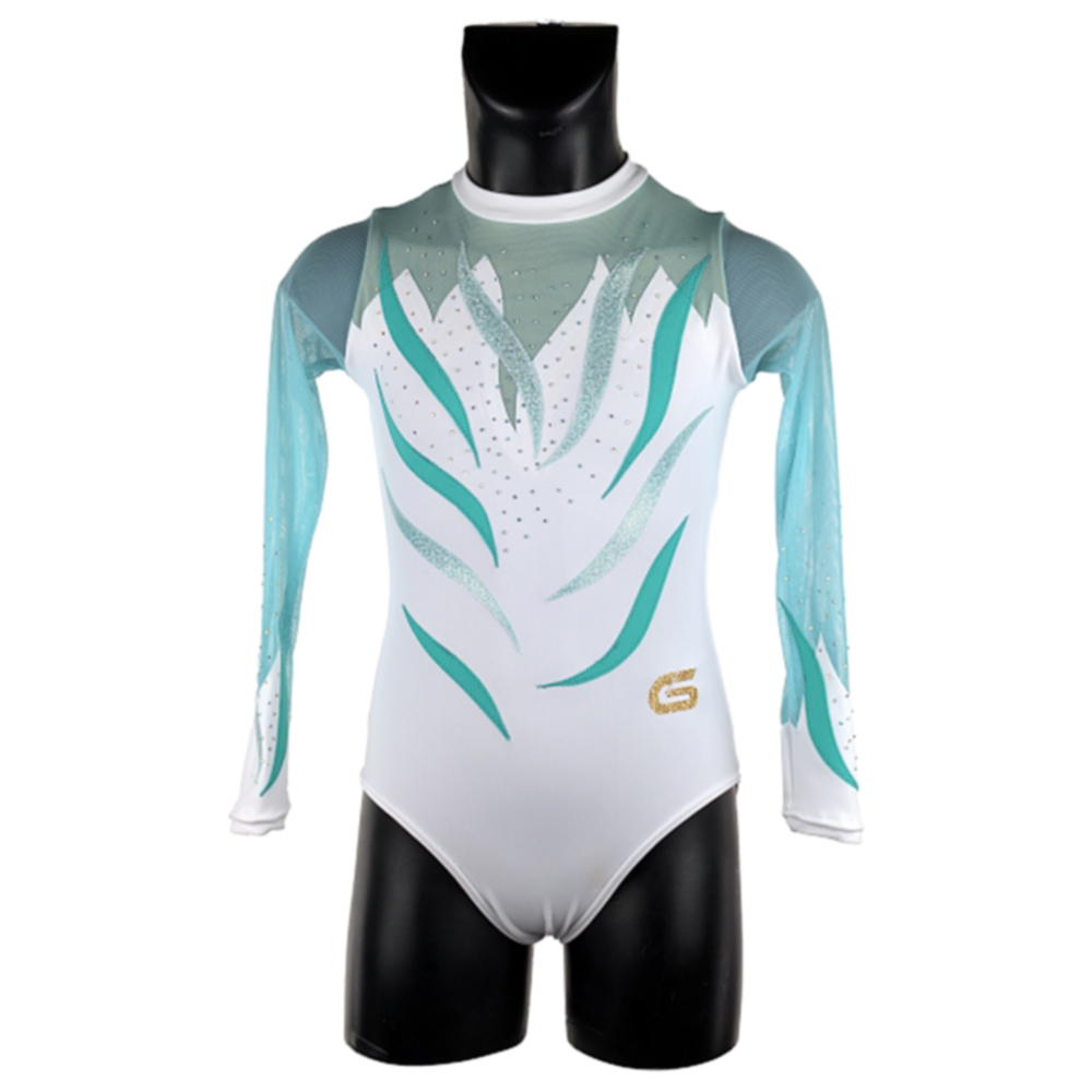 GETTY-SPORTS Turnanzug "Anastasia" mit Arm für Mädchen / Damen (white ...