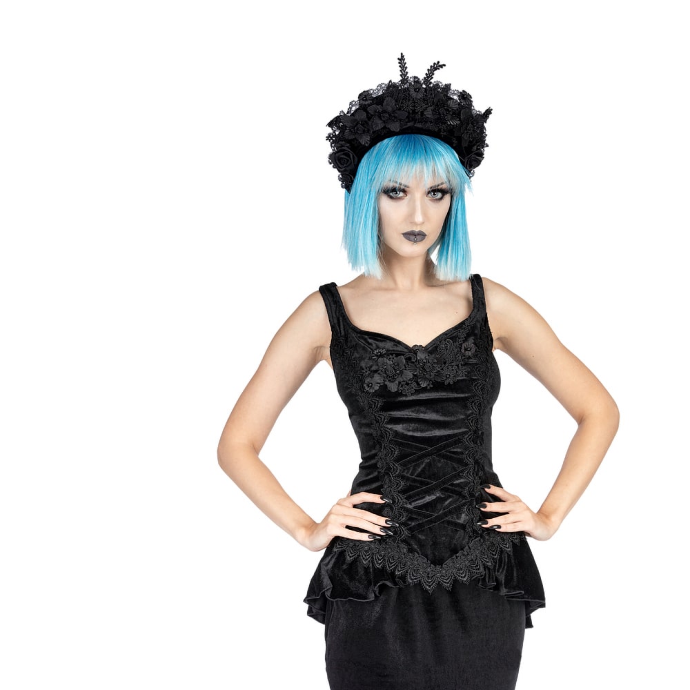 Samt-Top mit Herz-Ausschnitt