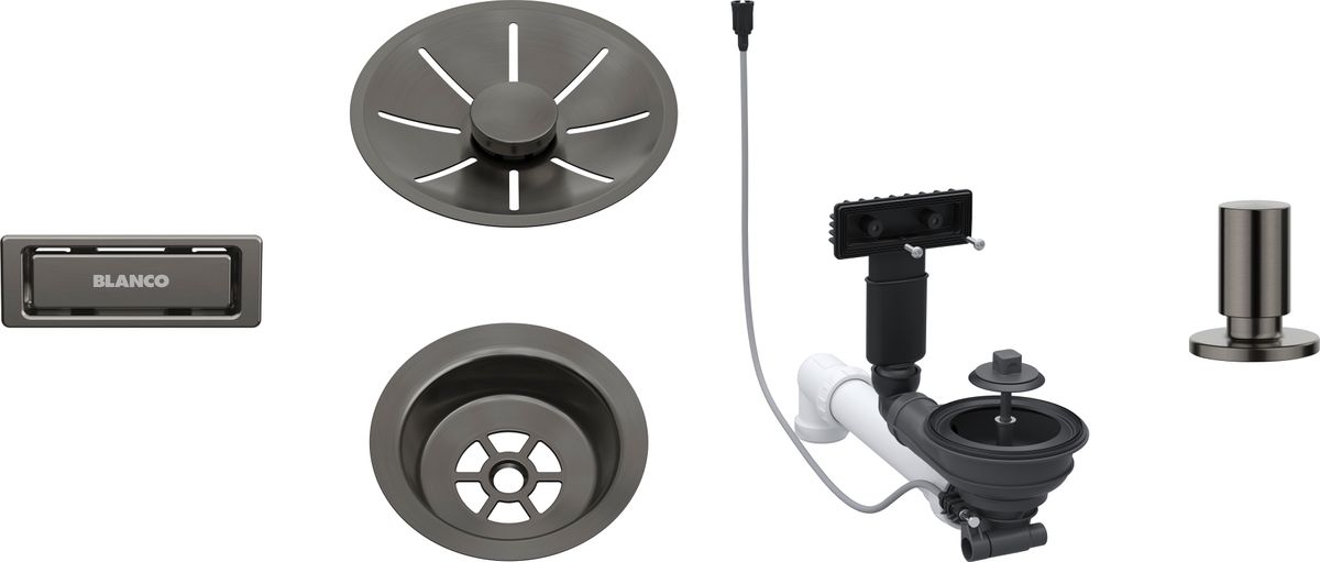 BLANCO Ablg Set 1x3,5'' mAfb InFino satin dark steel | W-Wohnen Online-Shop