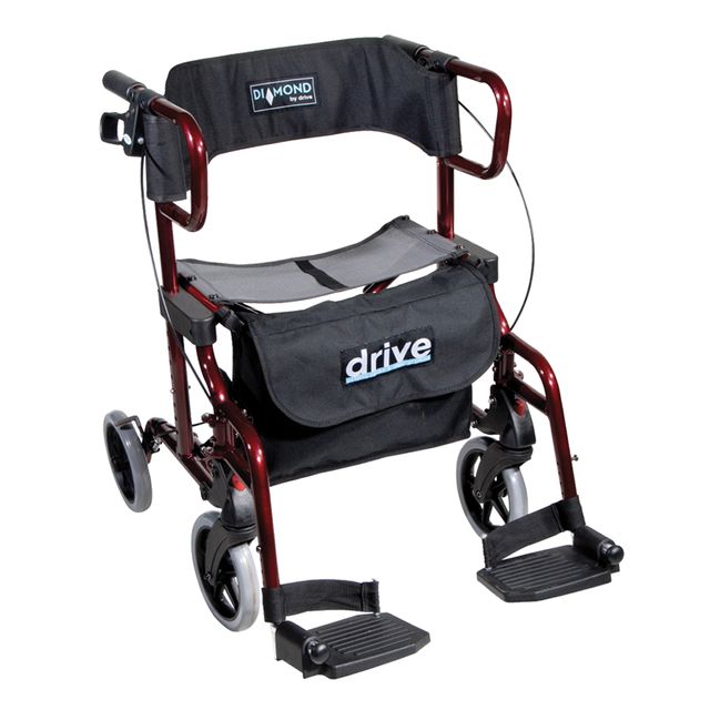 Drive Medical Rollator Diamond Deluxe 2in1 = Rollator und Transportstuhl