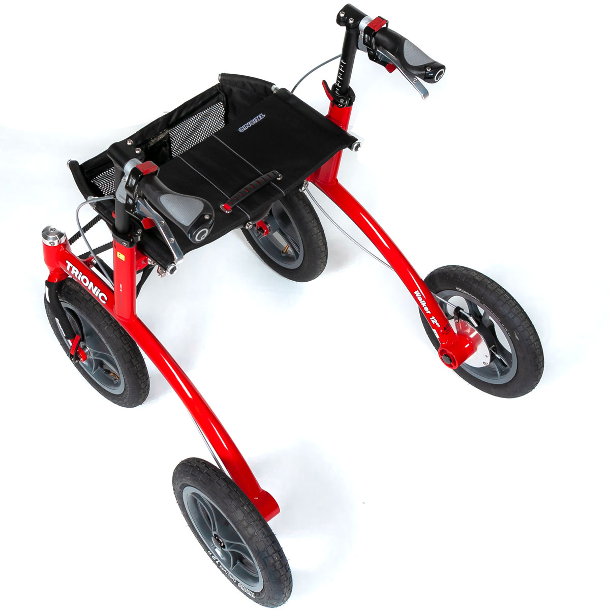 Trionic Rollator Walker 12er Rot (Körpergröße 142-172cm ; Griffhöhe 71 ...