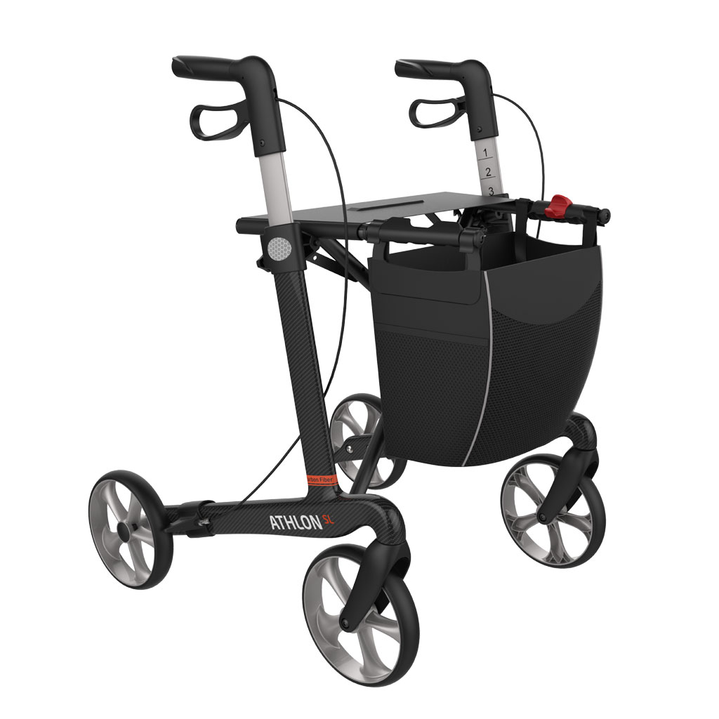 Athlon SL Superleicht Carbon-Rollator, mit Original-TPE-Räder, ab 5 kg ...