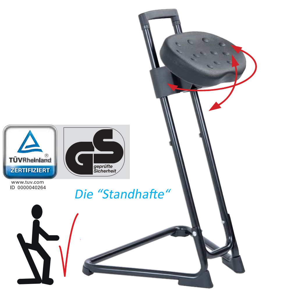 Stehhilfe - die Standhafte, Gestell schwarz, sehr stabiler Stehstuhl ...