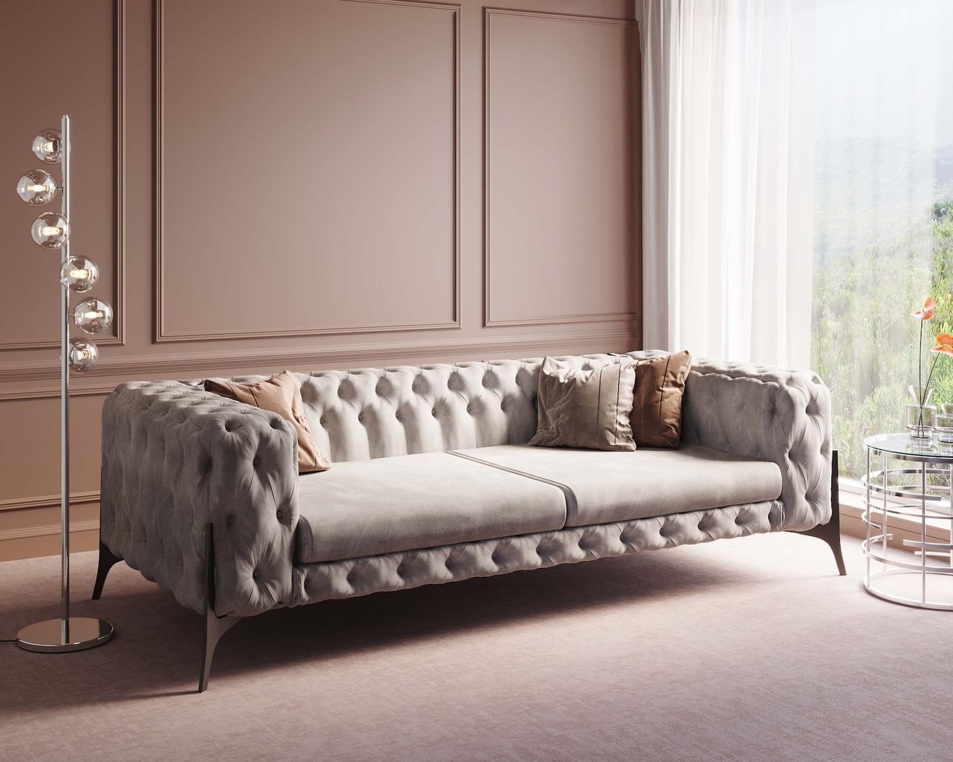 Luxury tufted sofa store