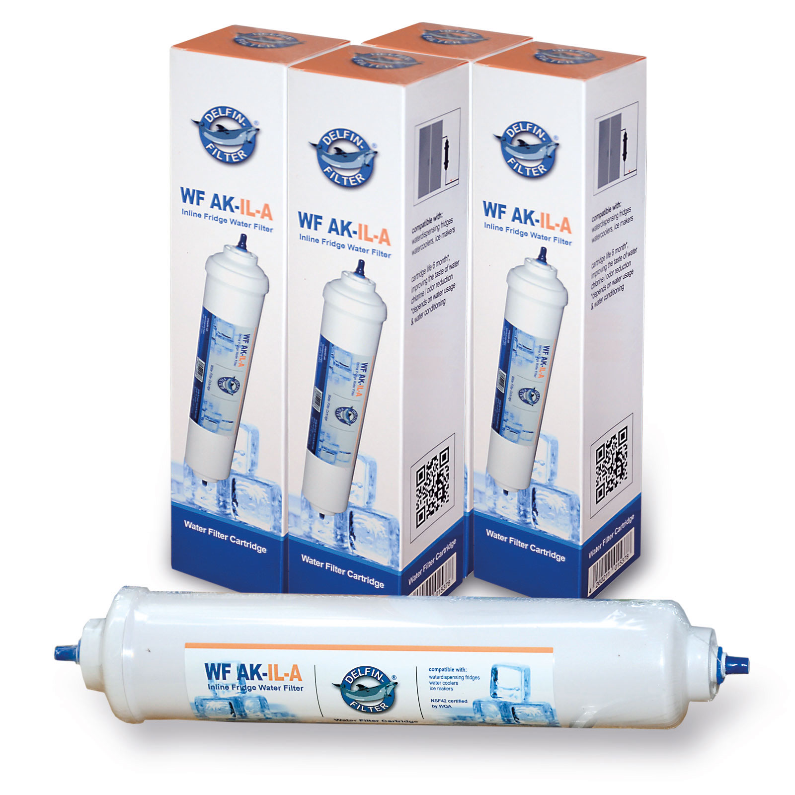 4x Delfin universal fridge filters for side by side refrigerators ...