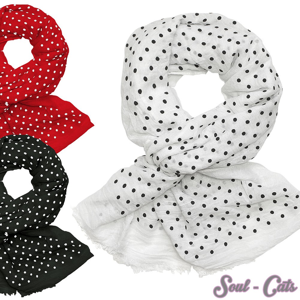 Süßes Schaltuch mit Punkten rot schwarz weiß Halstuch | SOUL-CATS ...