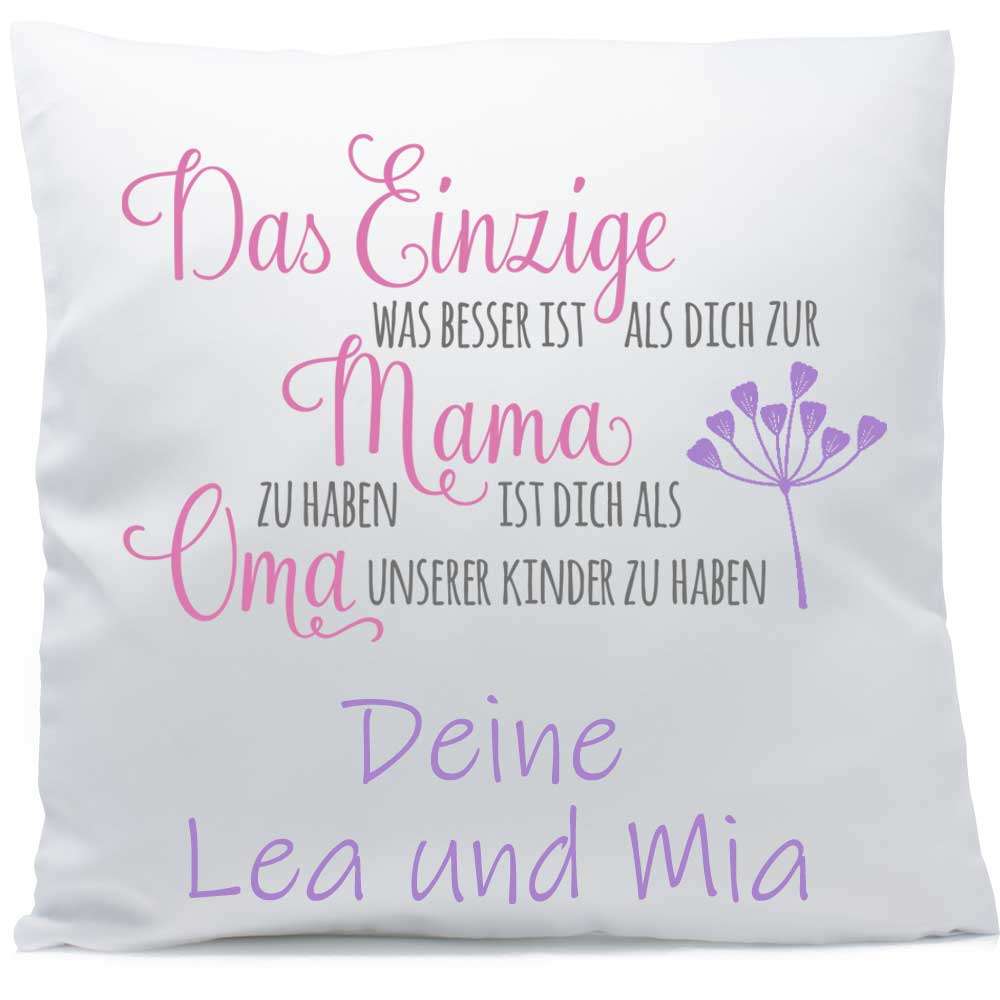 Kissen Mama Oma Kinder mit Namen 40x40 cm inkl. Füllung | SL-Store