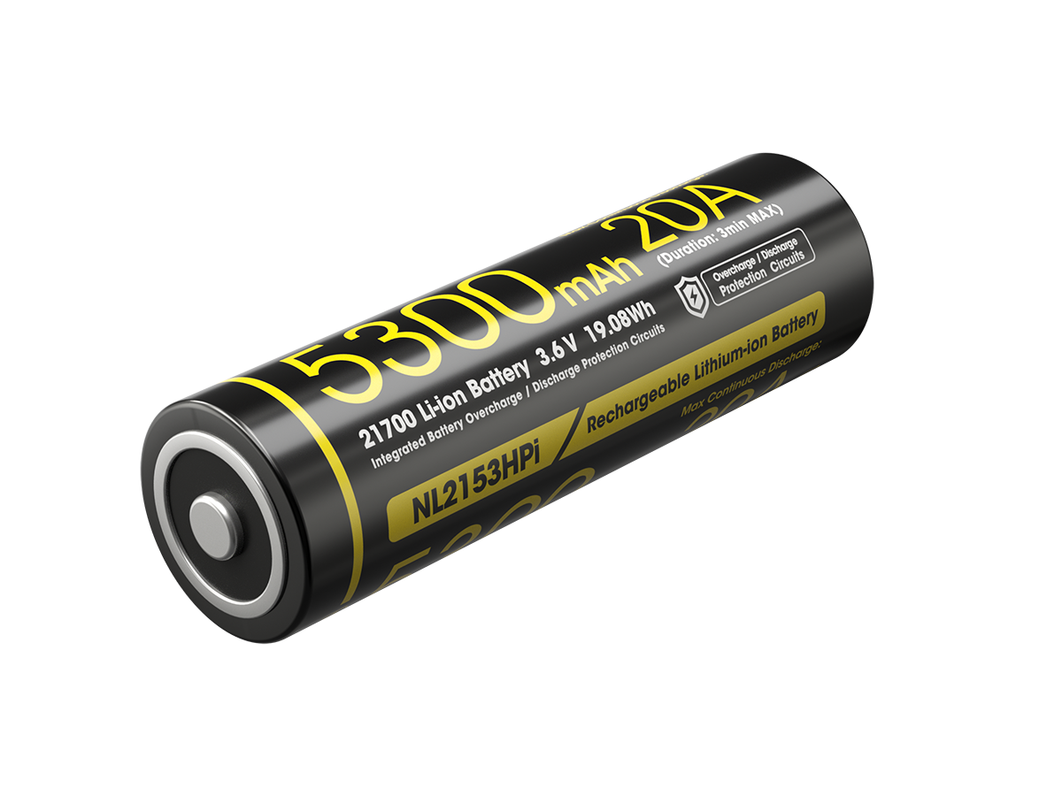 NiteCore 21700 NL2153HPI - 5300mAh, 20A, Li-Ion 3.7V - 3.6V - PCB ...