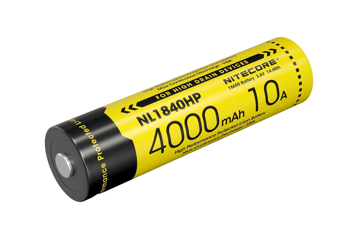 NiteCore Li-Ion Battery 18650 - 4000mAh, 3.7V - NL1840HP - High Drain ...