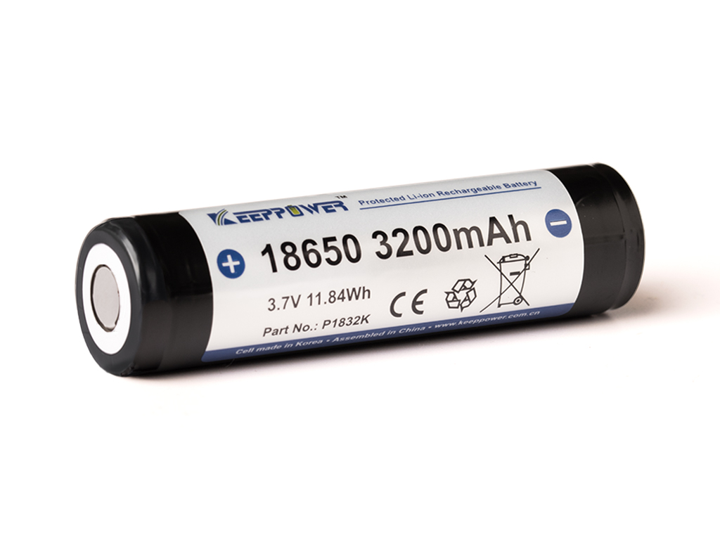Keeppower 18650 - 3200mAh, 3,6V - 3,7V Li-Ion-Akku PCB geschützt ...