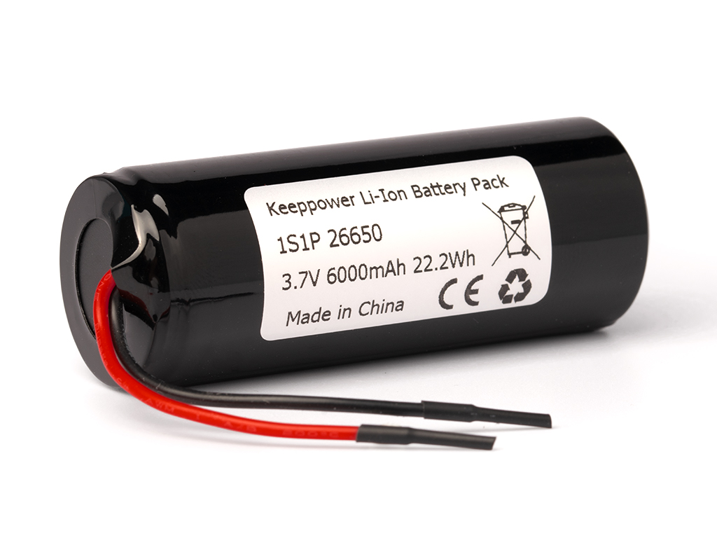 1S1P 26650 3,6V 3,7V (4,2V) *6000mAh Li-Ion-Akku **PCB geschützt, mit ...