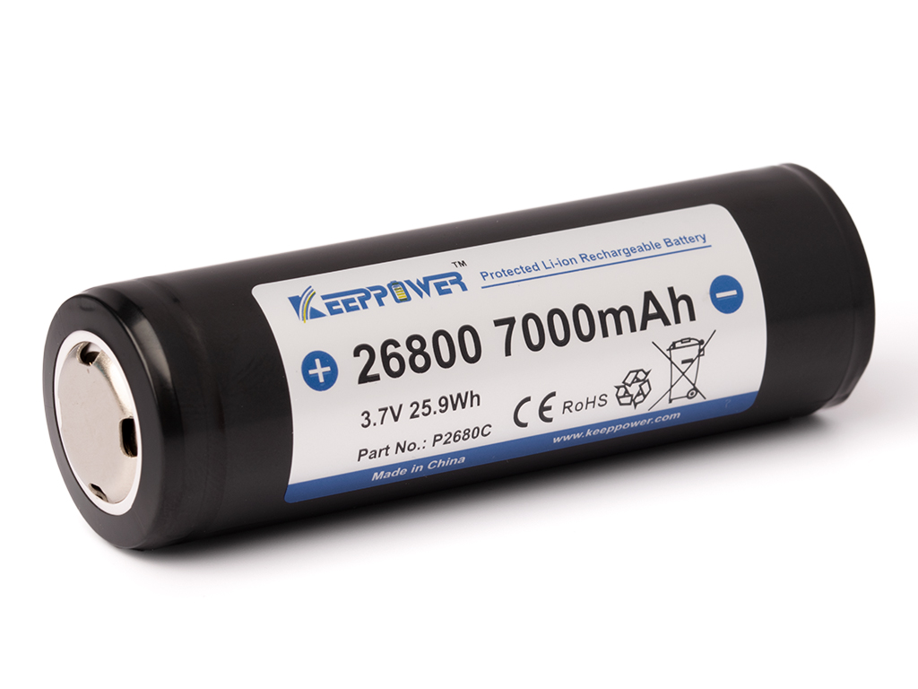 Keeppower 26800-P2680C with 7000 mAh*, 3.6V-3.7V Li-ion battery PCB² ...