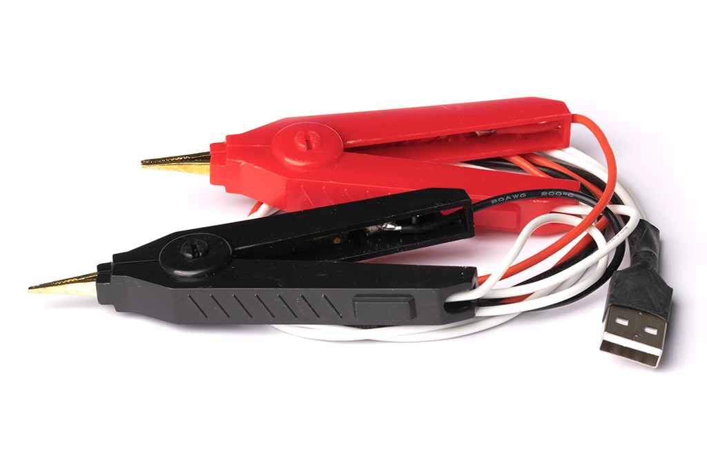 Insulated crocodile clips with USB-A plug suitable for YR-1030 internal ...