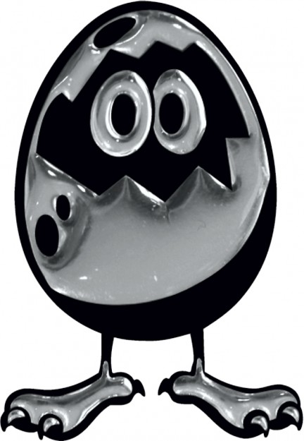 3D-Chrome-Sticker, Ei, 55 x 50 mm ~~~~~ schneller Versand innerhalb 24 ...