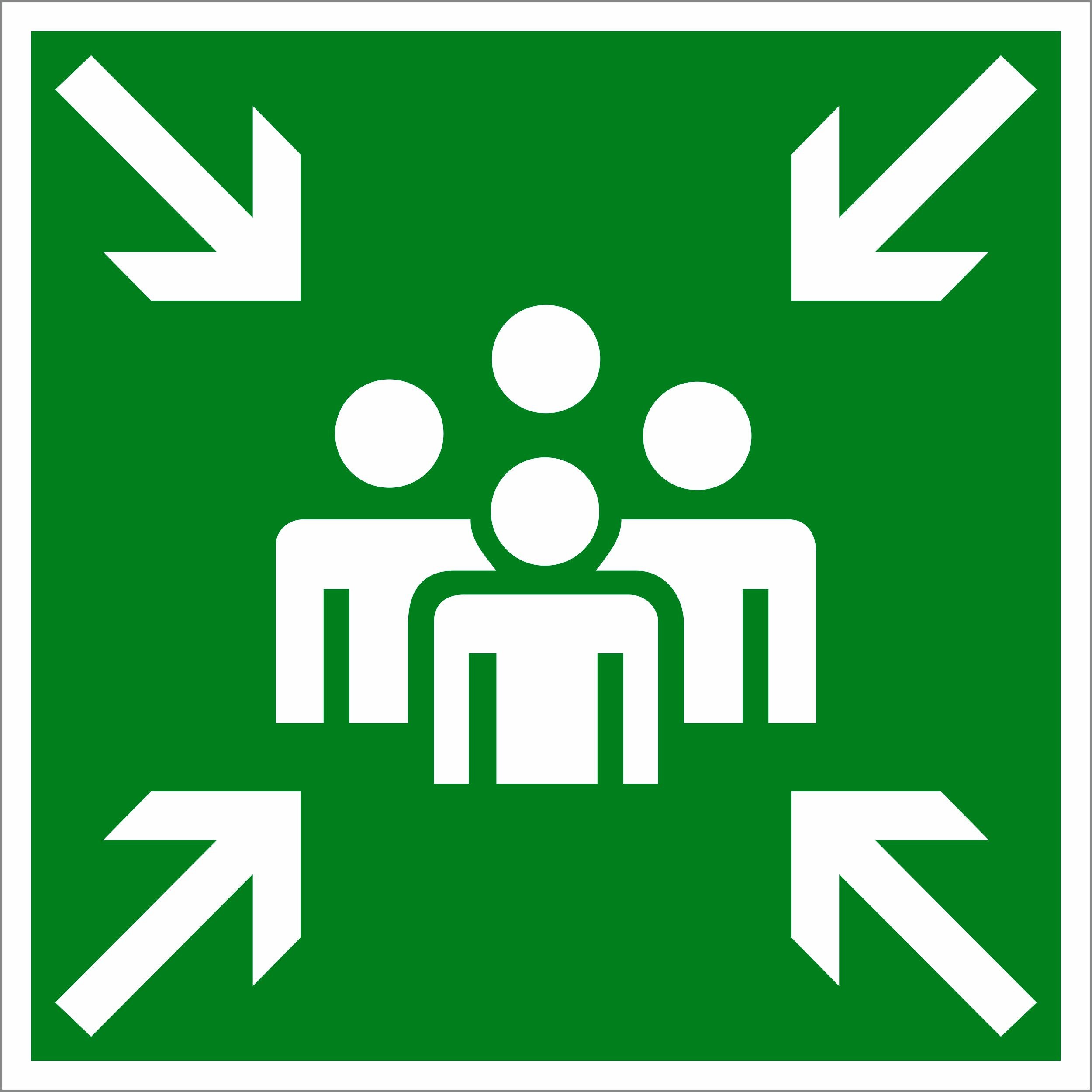 Collecting point-sign 148 x 148 mm Warning- description- and ...