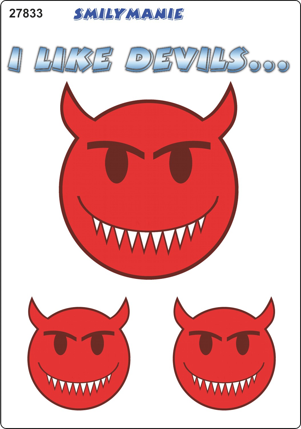 Sticker Smily I Like Devils... set of 3 150 x 105 mm | carstyling XXL