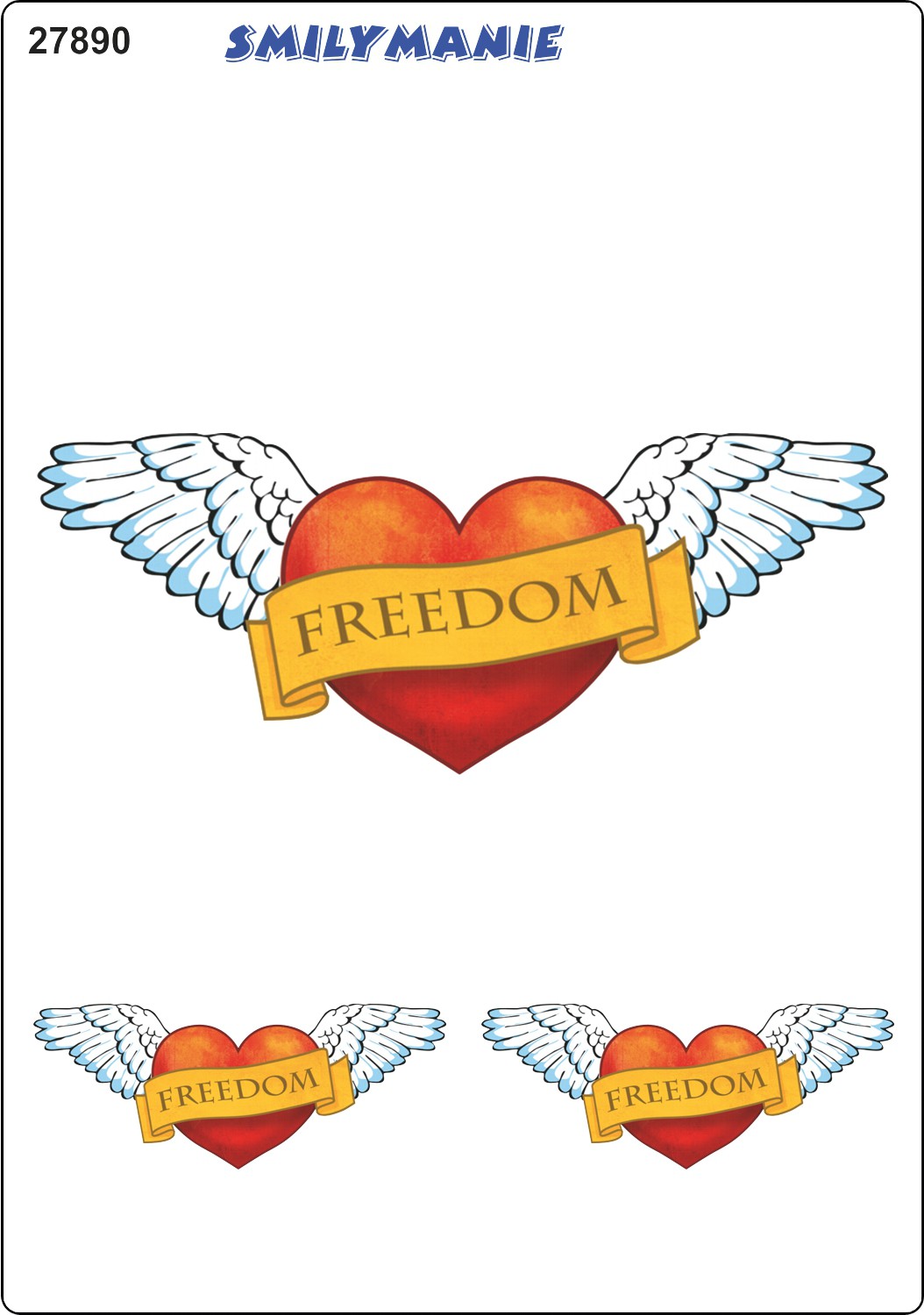 Sticker heart Freedom set of 3 150 x 105 mm | carstyling XXL