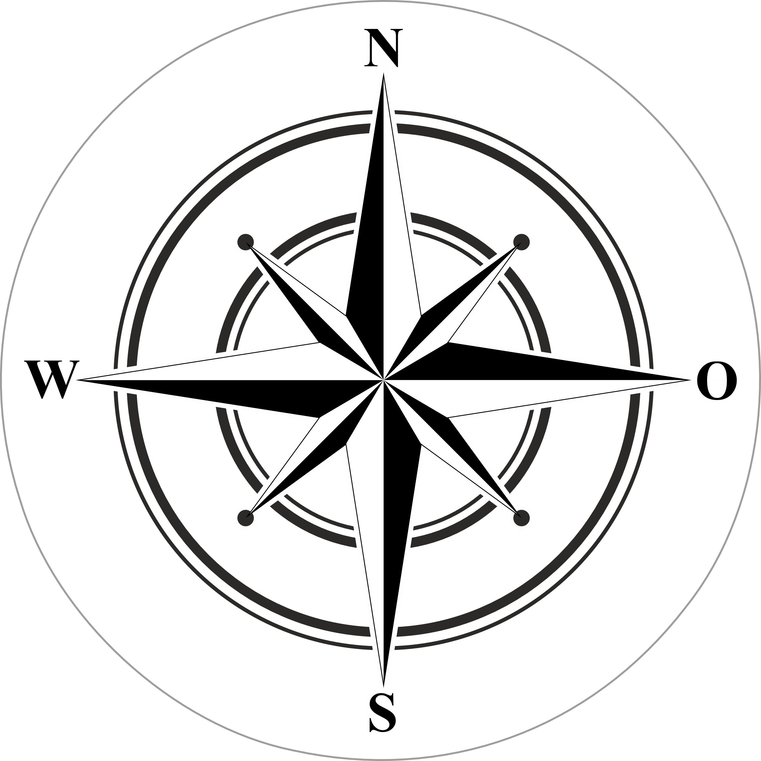 Aufkleber "Windrose" transparent Ø 80 mm ~~~~~ schneller Versand ...