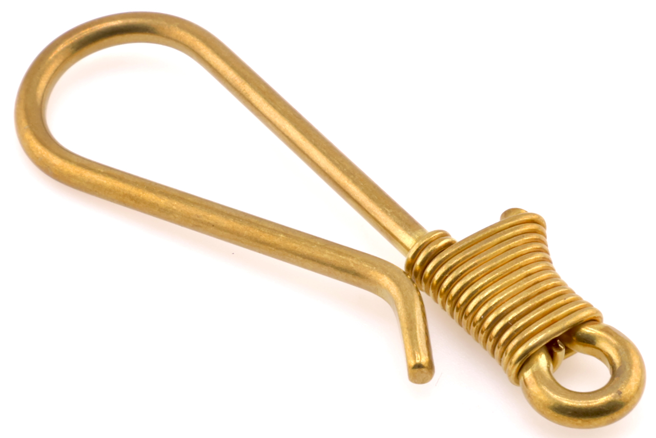 Yanagiba Leathercraft Hardware Coil Brass Hook L 88mm x 27mm, for ...