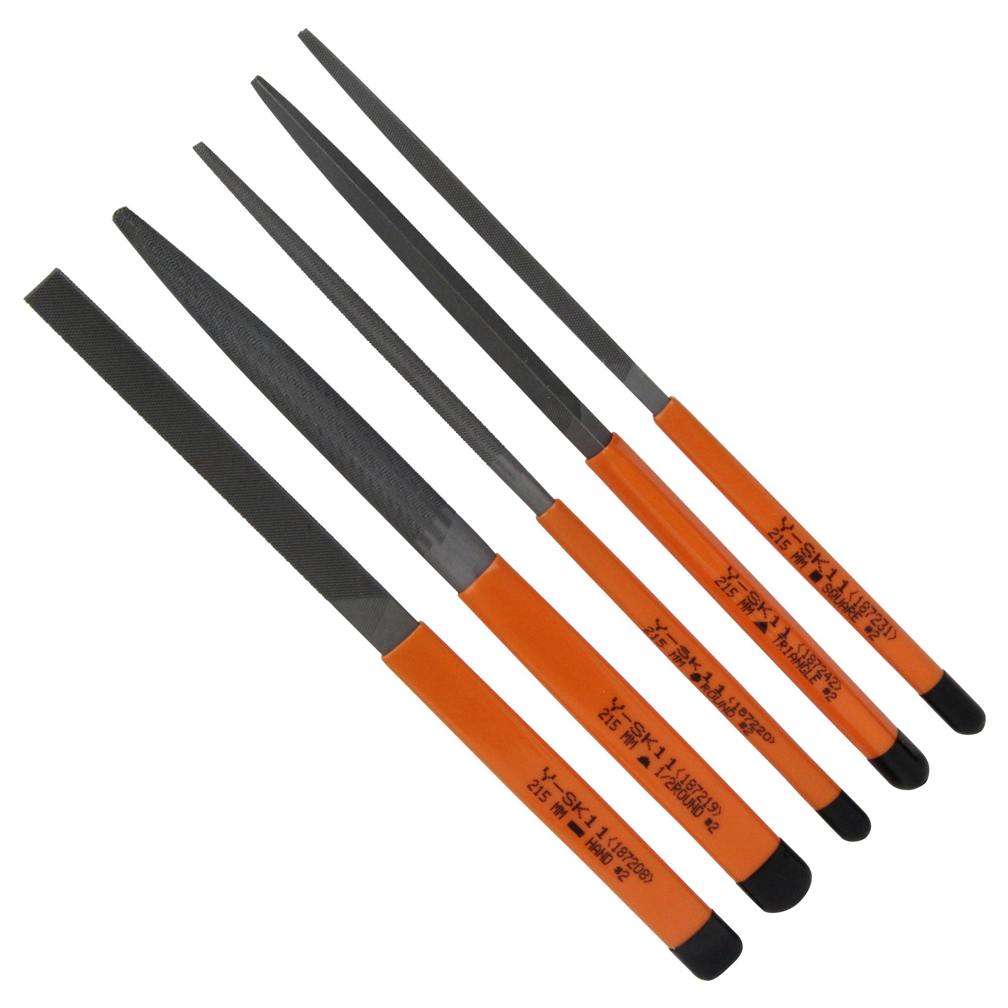 Y-SK11 No.2 Metalworking Tool 5-Piece Kit 215mm Flat, Half Round, Round ...