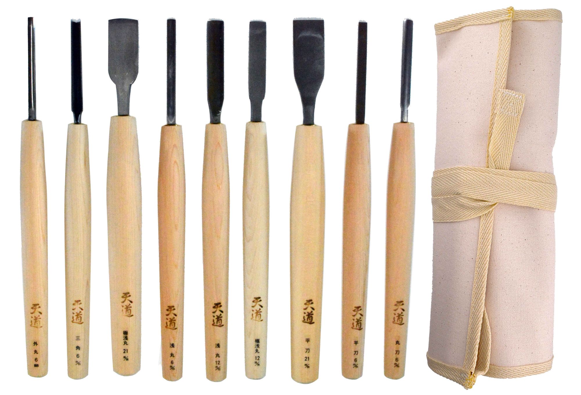 Michihamono 9 Tool Wood Carving Set, HSS Bladed Flat Chisels, V Gouges ...