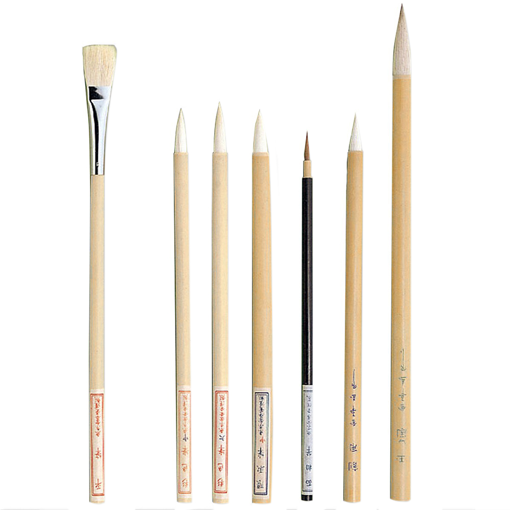 Jousei 8 Brush Japanese Calligraphy Paint Brush Set with Flat and ...