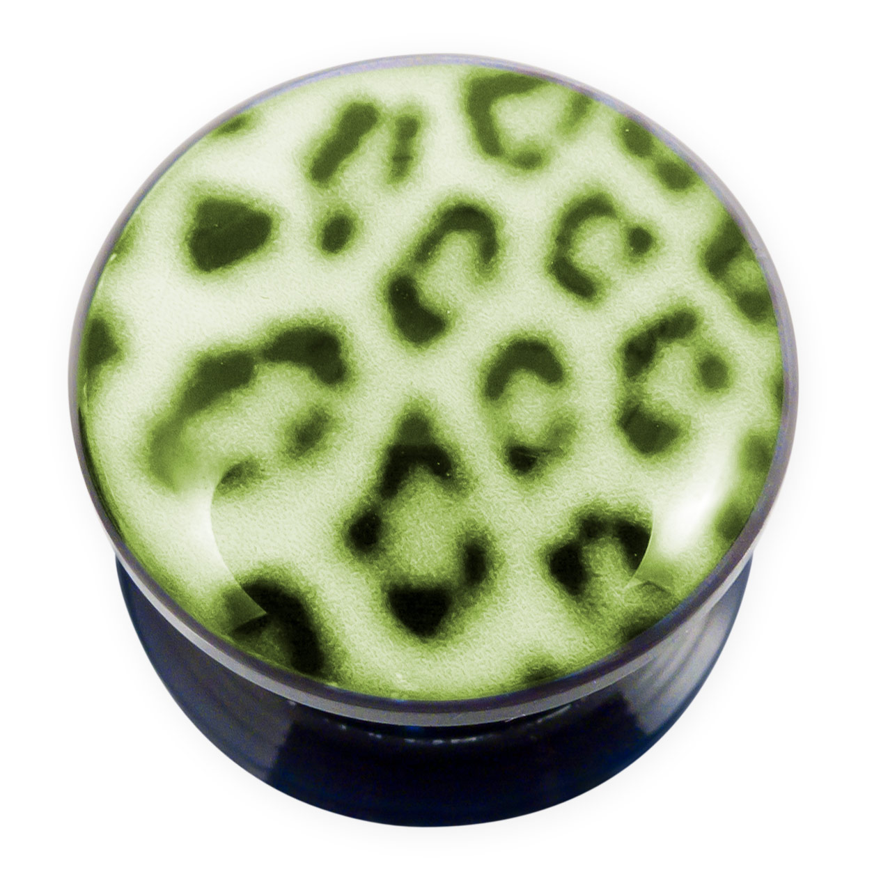 Acryl Plug - Leopard-Print - Grüntöne | Fly Style Webshop