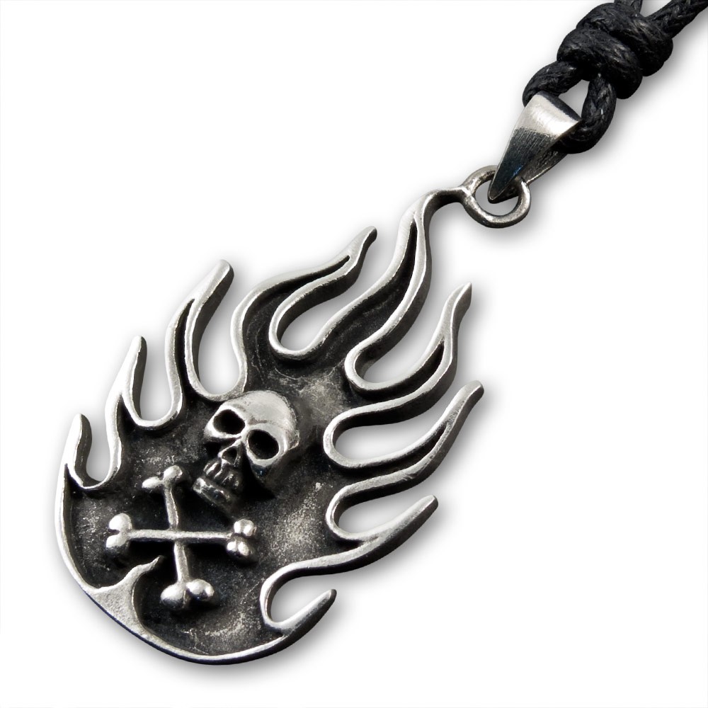 Anhänger "Totenkopf & Knochen - Jolly Roger" aus Zinn | Fly Style Webshop