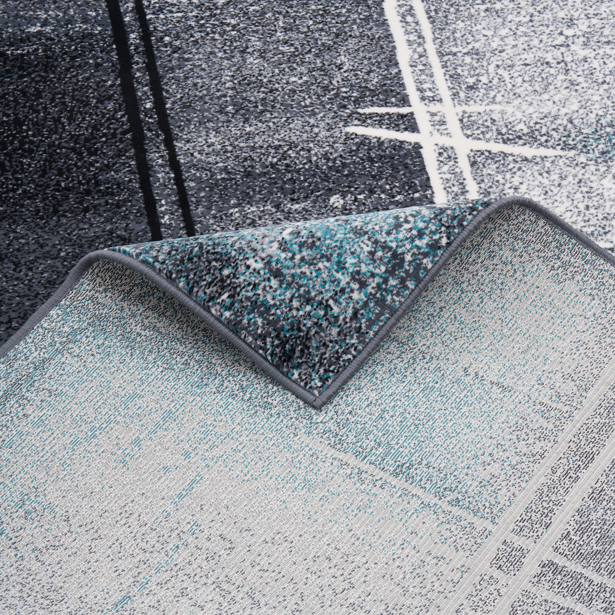 Designer Teppich Kurzflor Moderne Karo Muster