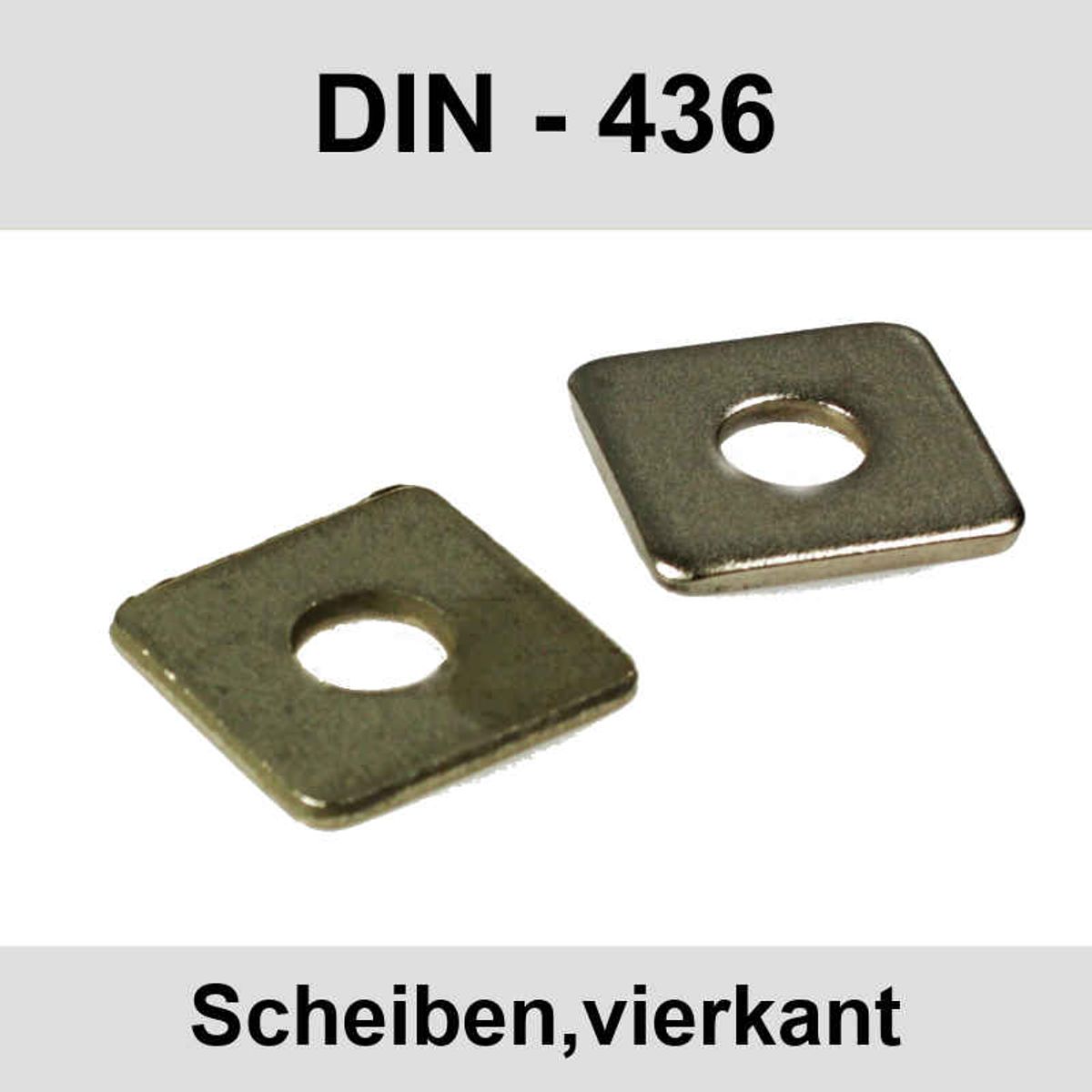 DIN 436 M24 Stahl blank Scheiben, vierkant, Holzkonstruktionen vorwiegend Holz