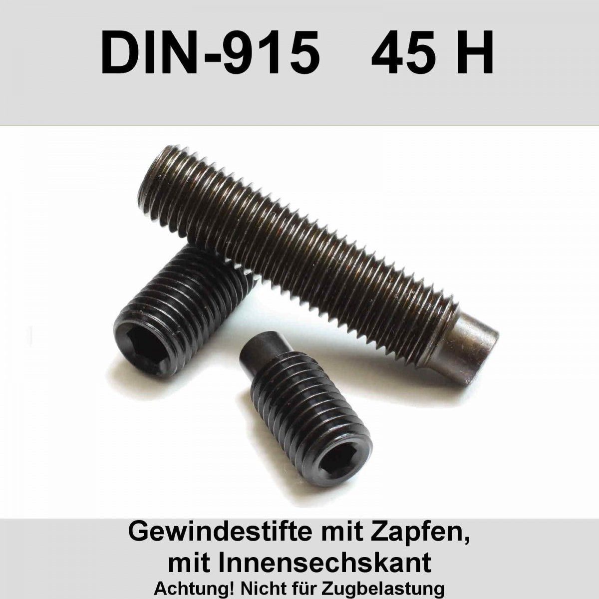 M14 DIN 915 45 H Gewindestifte mit Zapfen Innensechskant