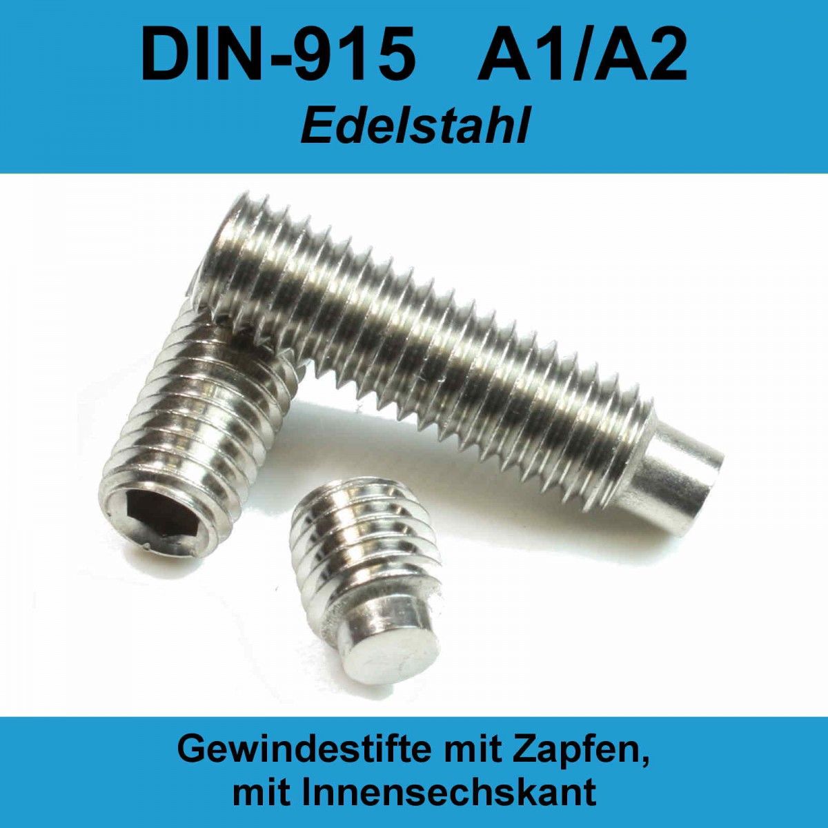 M4 DIN 915 A2 Gewindestifte Zapfen Edelstahl Innensechskant Madenschrauben M4x | eBay