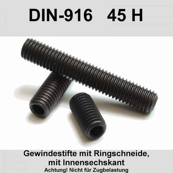 M12 DIN916 45H Gewindestifte Ringschneide Innensechskant Madenschrauben ...