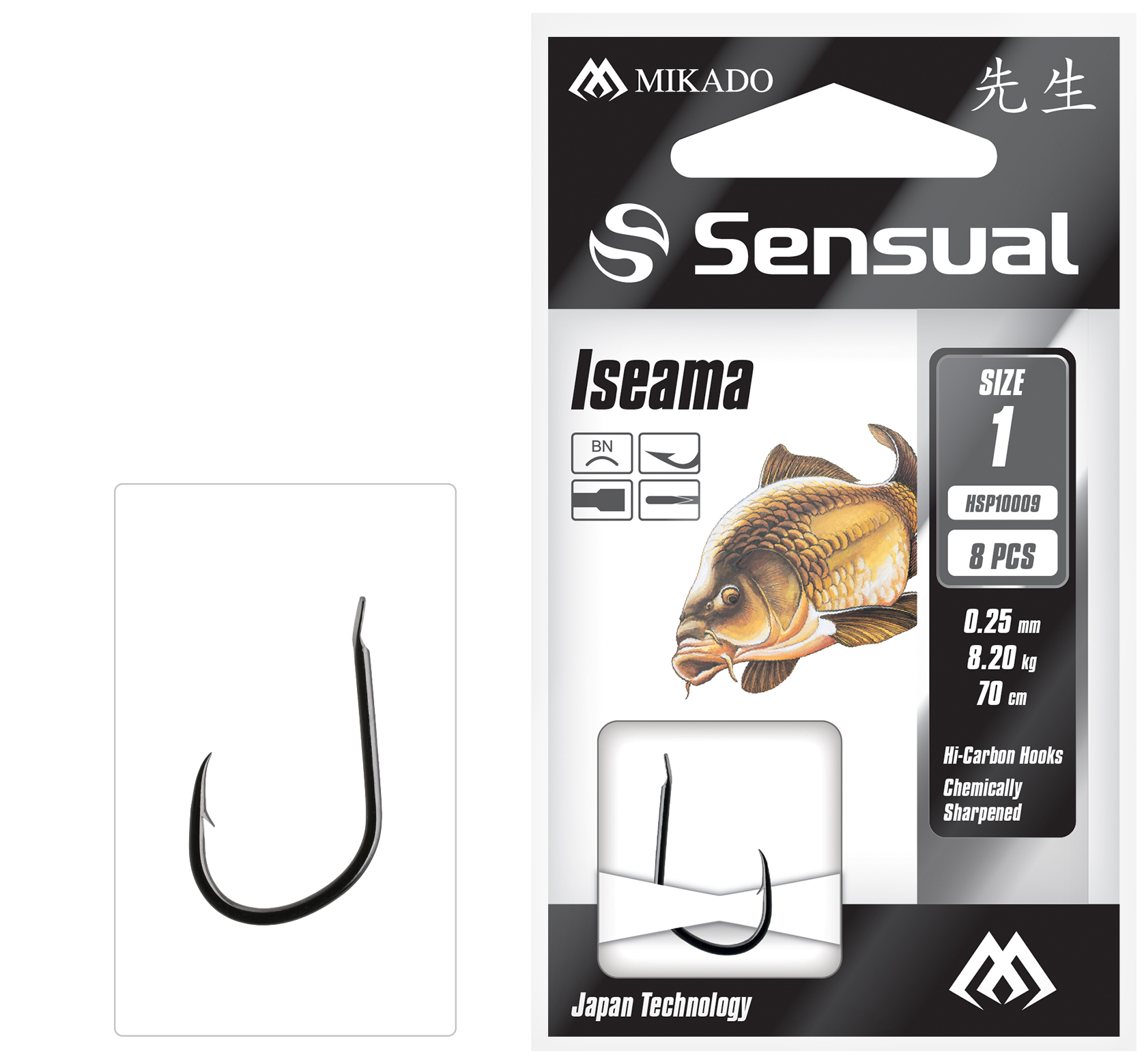 GEBUNDENE HAKEN - SENSUAL - ISEAMA NO 4 BN / Schnur: 0.22mm/70cm - 8 ...
