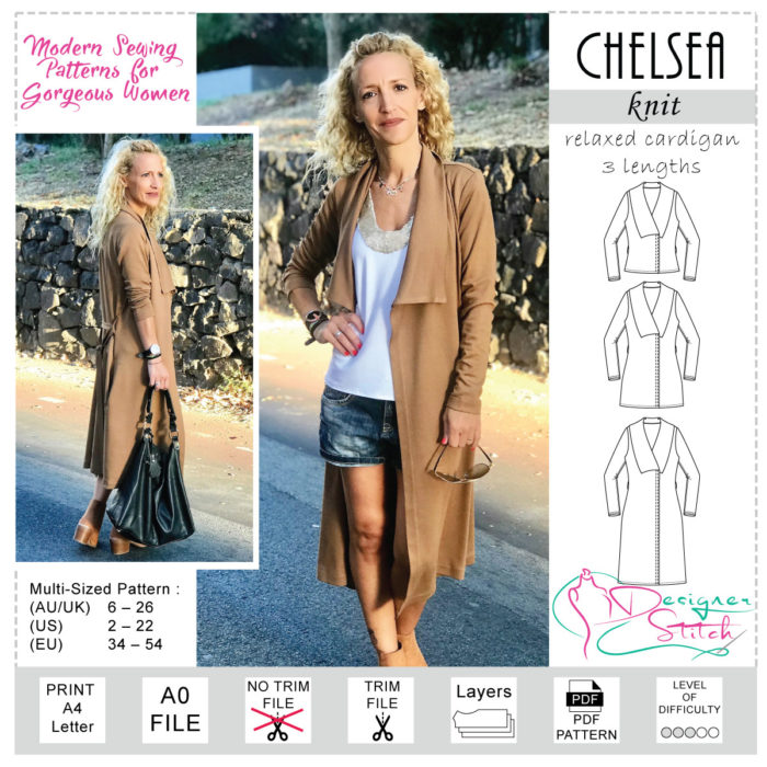 Chelsea Cardigan Sewing Pattern (PDF) | plentyShop LTS
