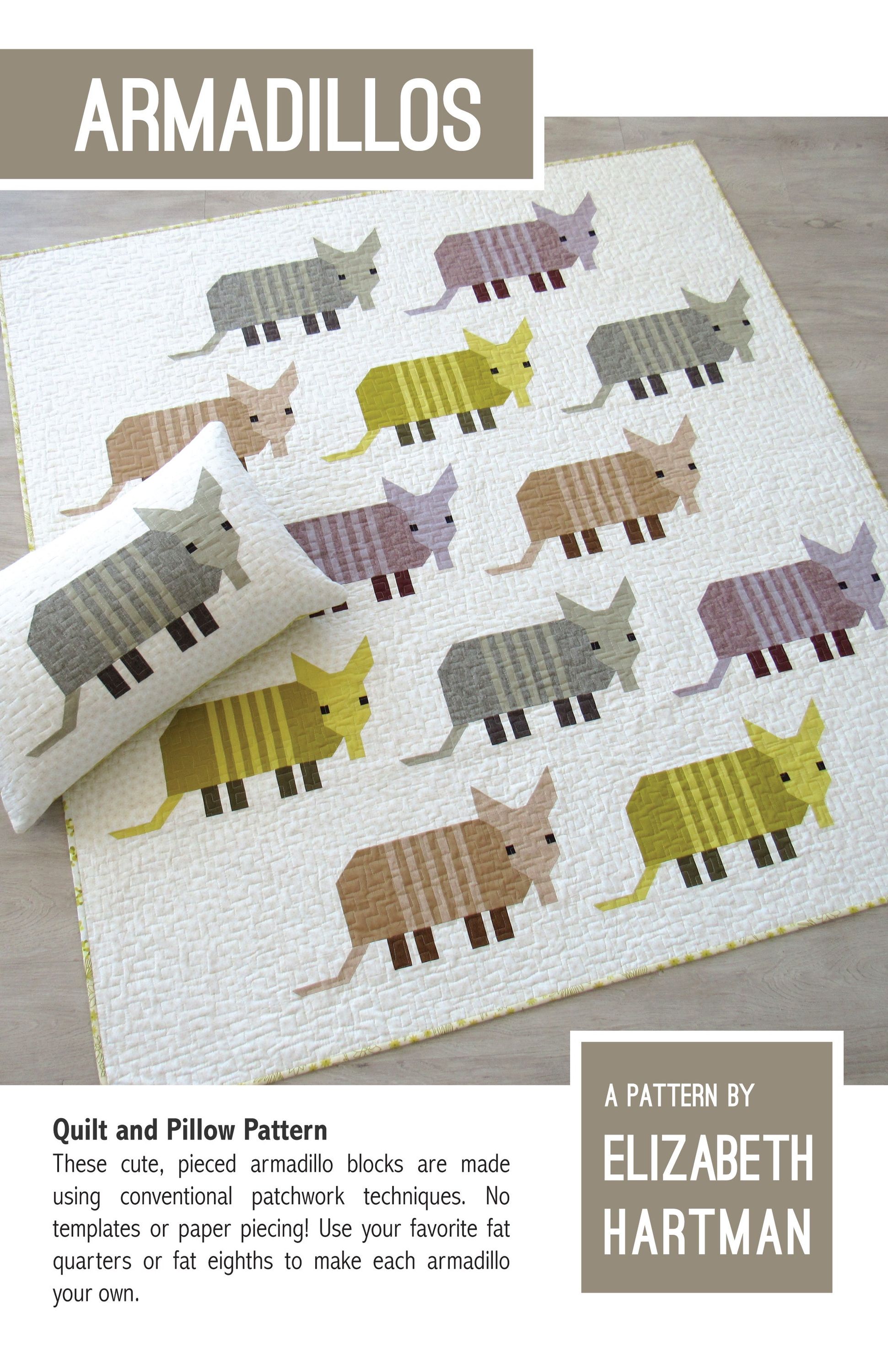 ARMADILLOS pdf quilt and pillow pattern | plentyShop LTS
