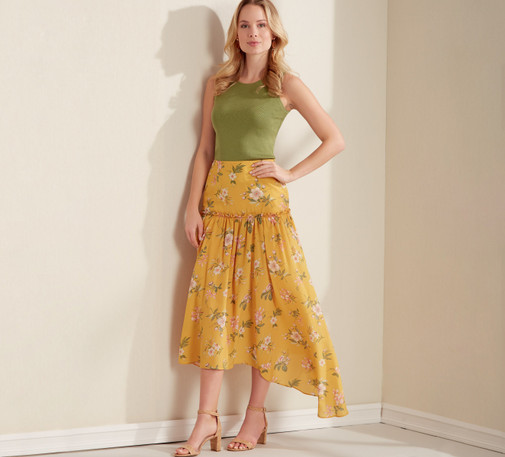 New Look Sewing Pattern Misses' Skirts with Waist Yoke & Hem Variations ...